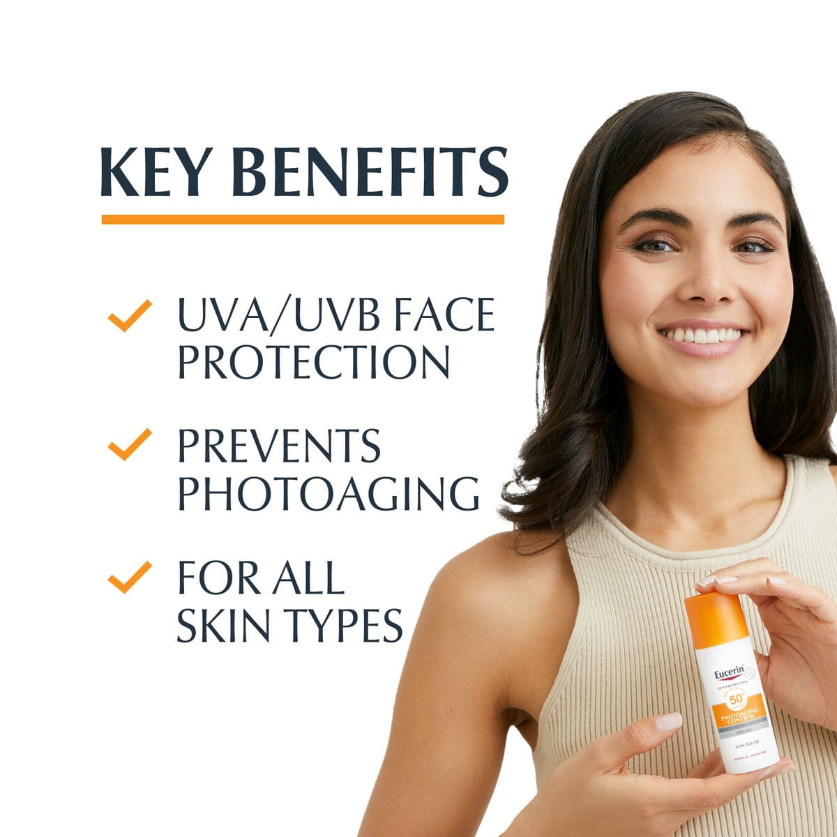 Sun Fluid Photoaging Control SPF 50 | Anti-age sunscreen for face | Eucerin